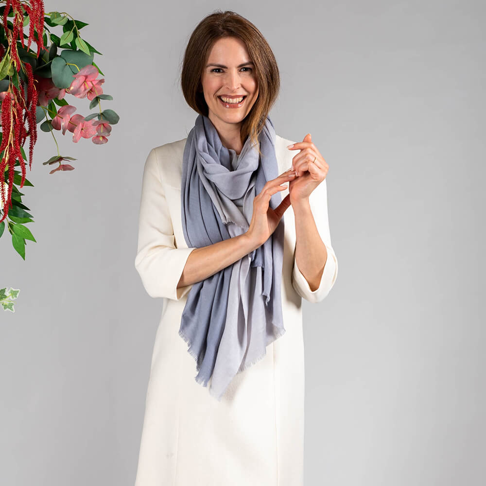 Womens Silver to Platinum Cashmere and Silk Wrap – Black.co.uk