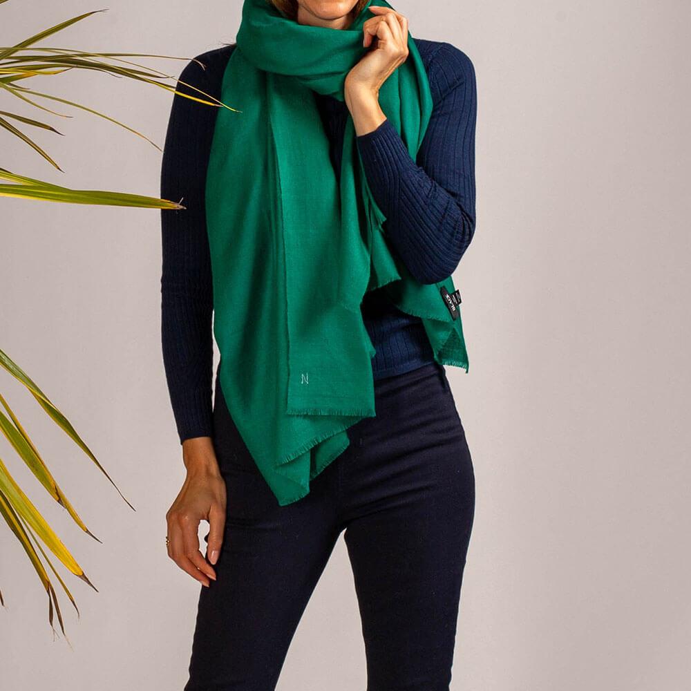 Bright Green Cashmere Shawl for Women – Black.co.uk