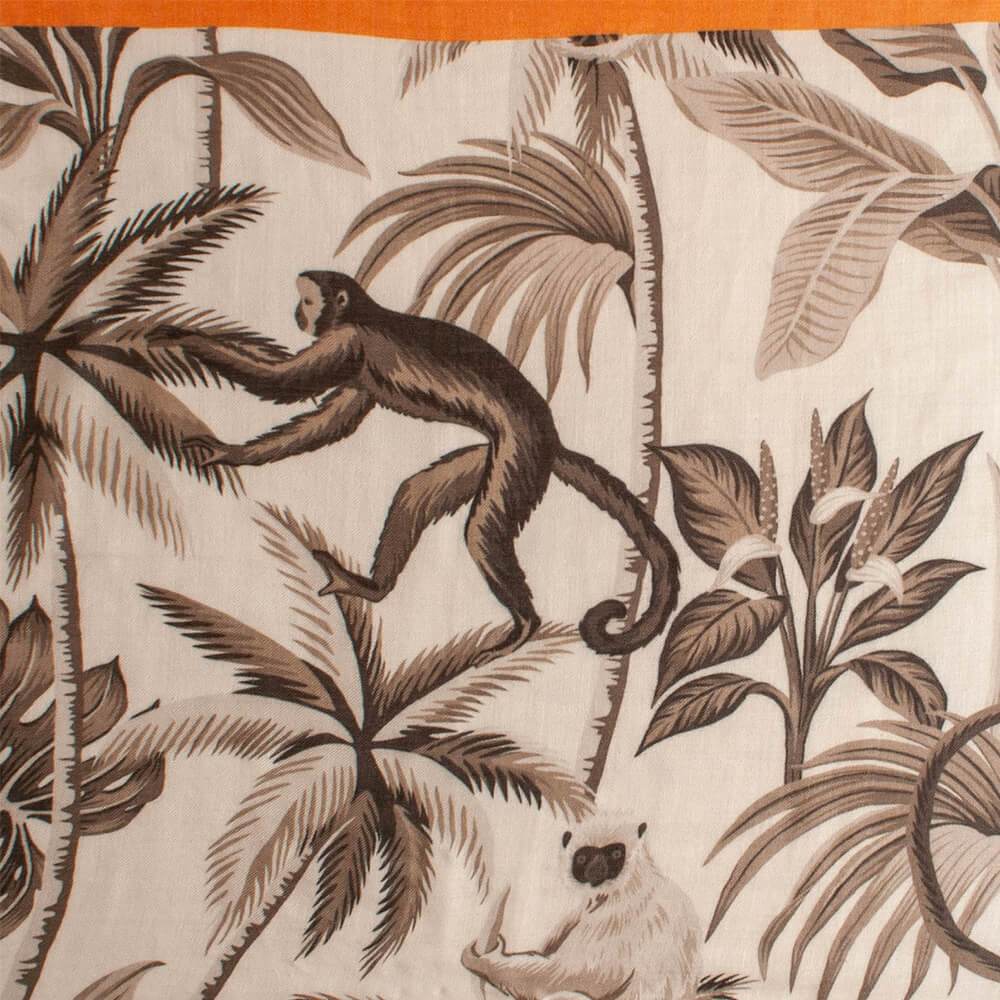 Monkey Print Cashmere and Silk Wrap – Black.co.uk