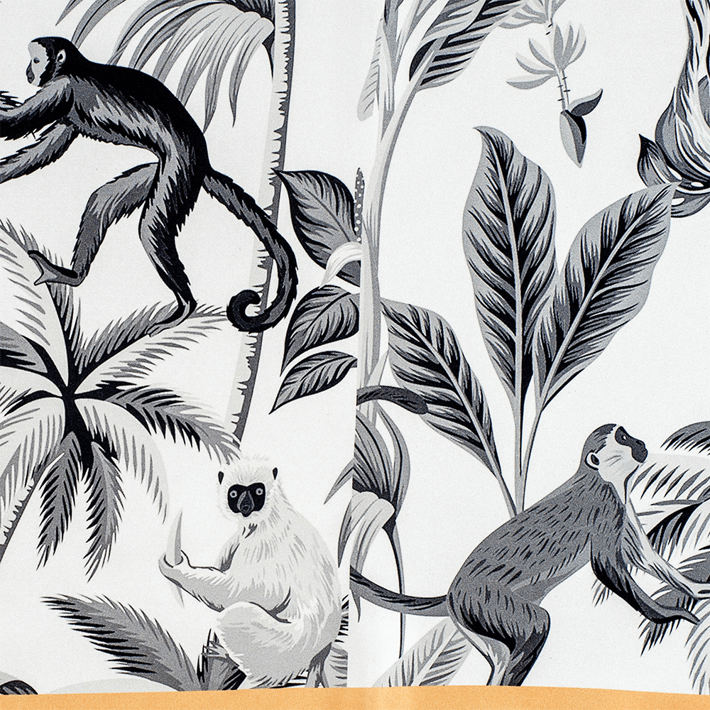 Monkey Print Silk Scarf – Black.co.uk